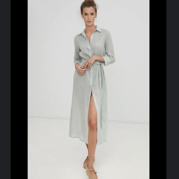Harshman | Dresses | Womens Harshman Dunya 0linen Shirt Dress Sz S Cc ...